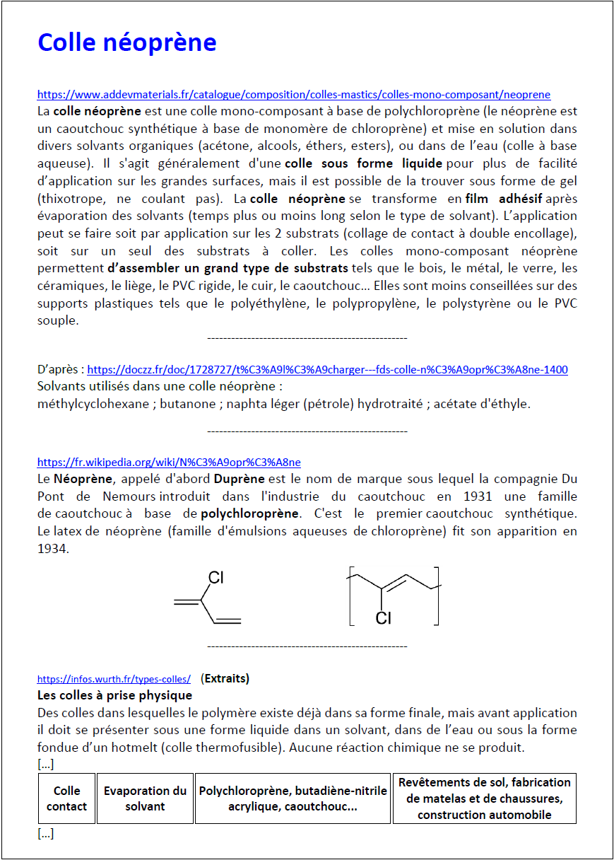 Néoprène – Chantiers de Sciences