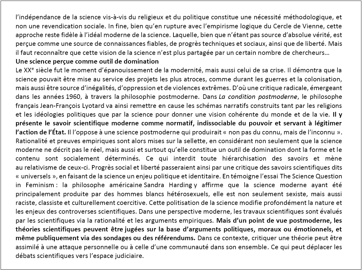 Postmodernisme – Chantiers de Sciences